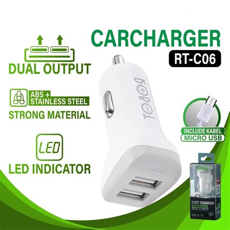 Jual Server Robot Rt C06 2port Charger Mobil Robot Rt C06 2usb Casan Mobil Robot Rt C06 2usb