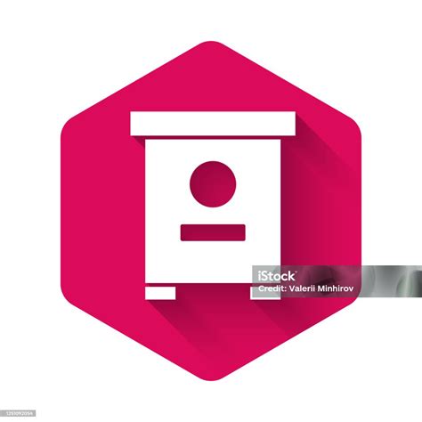 긴 그림자로 고립 된 꿀벌 아이콘에 대한 흰색 하이브 벌집 기호 양봉 및 양봉 달콤한 천연 식품 핑크 육각형 버튼 벡터 개념에 대한 스톡 벡터 아트 및 기타 이미지 Istock