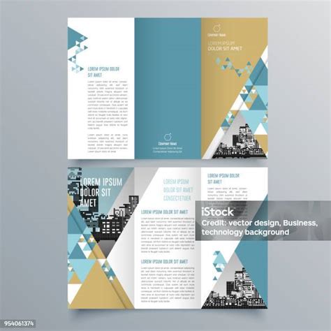 브로셔 디자인 브로셔 템플릿 창조적인 삼중 트렌드 브로셔 3단 브로슈어에 대한 스톡 벡터 아트 및 기타 이미지 3단 브로슈어 개념 검은색 Istock