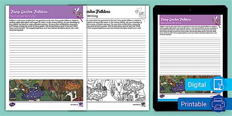 Sixth Grade Fairy Garden Folklore Narrative Writing Worksheet
