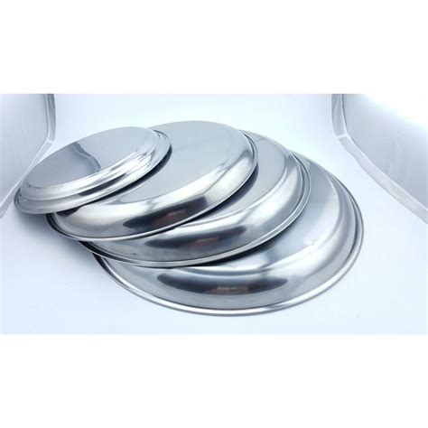 ถาดกลม ถาดสเตนเลส มีขนาด 30 35 40 45 50ซม Fon Kitchenshop Thaipick