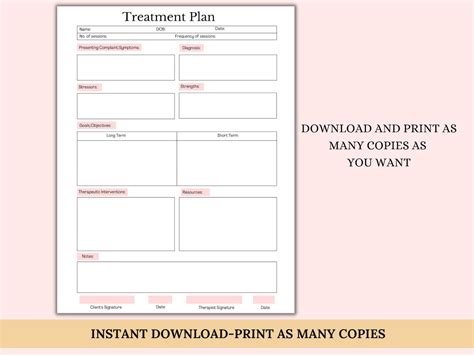 Treatment Plan Template Printable Fillable PDF Therapist Template Treatment Plan Form
