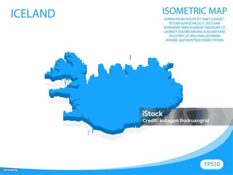 아이슬란드 블루 지도의 현대 벡터 아이소메트릭 개념 맵에 대한 요소 흰색 배경은 편집하고 사용자 정의하기 쉽습니다 10회 3차원 형태에 대한 스톡 벡터 아트 및 기타 이미지