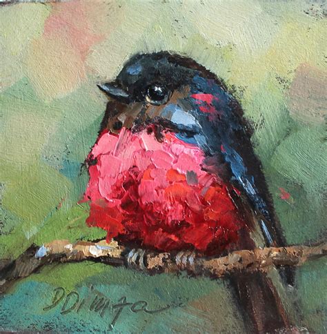 Original Birds Oil Paintings By Daiga Dimza Bright Colorful Abstract