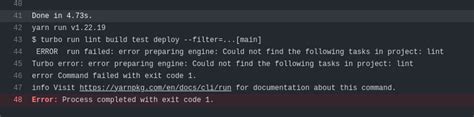[turborepo] error while trying to run script with filter when filter