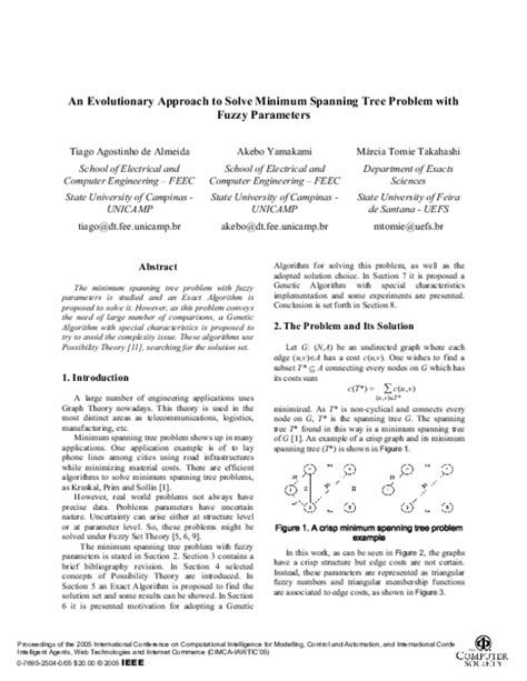 Pdf An Evolutionary Approach To Solve Minimum Spanning Tree Problem With Fuzzy Parameters