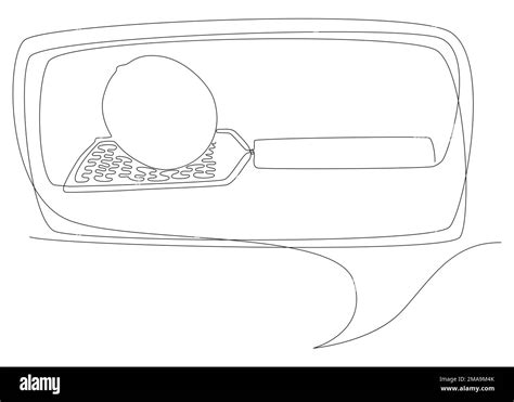 One Continuous Line Of Speech Bubble With Lemon And Grater Thin Line Illustration Vector