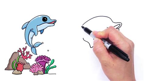 How To Draw A Dolphin Step By Step