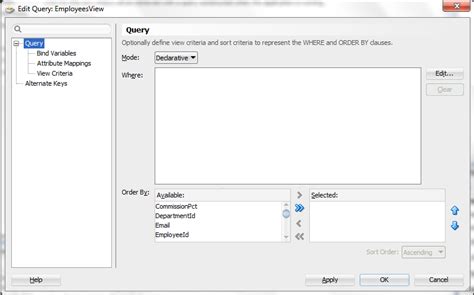 unwinding adf display adf dynamic table based on declarative sql mode