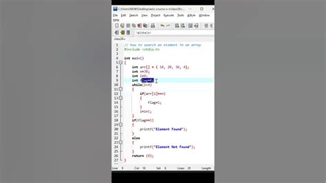 Class 42 How To Search An Element In An Array Shorts Cprogramming