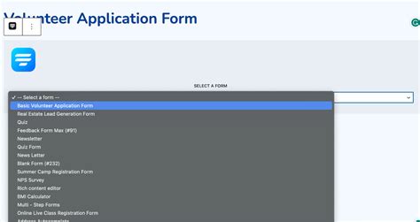 how to create a volunteer application form in wordpress fluent forms