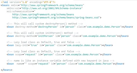 Spring Bean Definition Life Cycle Scope Inheritance Abstract And