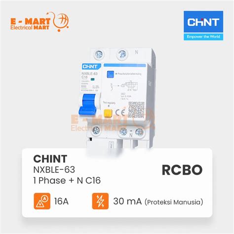 Jual Komponen Chint Rcbo Rccb Elcb Nxble 32 1p 1 Phase 16a 25a 30ma Proteksi Setrum Shopee