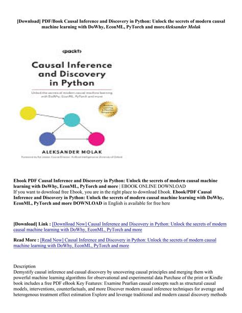 Pdf Download Causal Inference And Discovery In Python Unlock The
