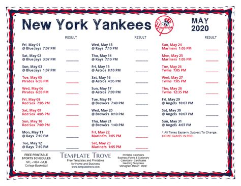 Yankees Schedule 2024 Printable Joe Printables