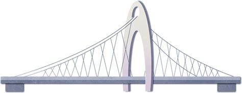 平面剪纸风格城市地标素材 广州猎德大桥