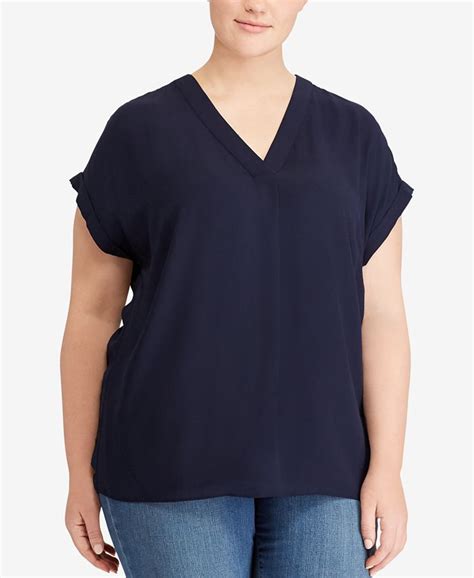 Lauren Ralph Lauren Plus Size Georgette Top Macys