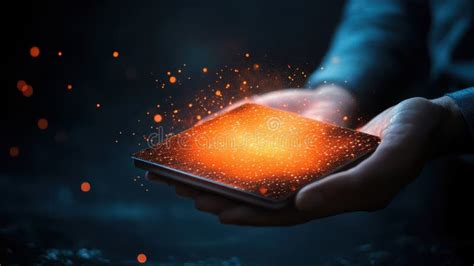 Illuminated Smartphone Screen In Hand Exploring Mobile Technology Connectivity And Digital