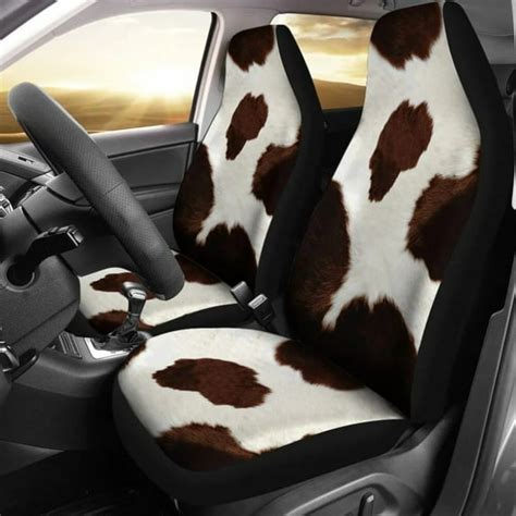 Cow Print Car Seat Covers 144730 Pack Of 2 Universal Front Seat