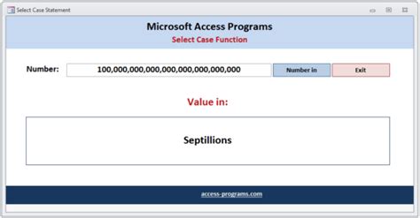 Ms Access Select Case Statement Microsoft Access Programs