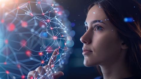 Strategic Cloud Technology Businesswoman Analyzing Data In Futuristic Computing Constellation