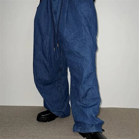 에이와이엠 남여공용문의폭주 히나 데님카고 와이드 벌룬팬츠 밴딩와이드팬츠 와이드청바지 와이드조거팬츠 빅사이즈 벌룬핏팬츠 위시버킷