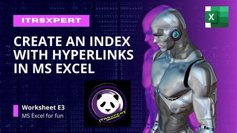 Create An Index Tab With Hyperlinks In Ms Excel For Quick Navigation Of The Spreadsheet Youtube