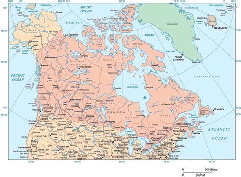 Canada Road Map Guide Of The World