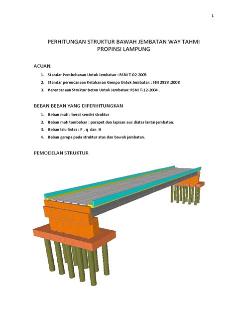 Perhitungan Struktur Jembatan Rangka 45 M Sipilpedia Riset