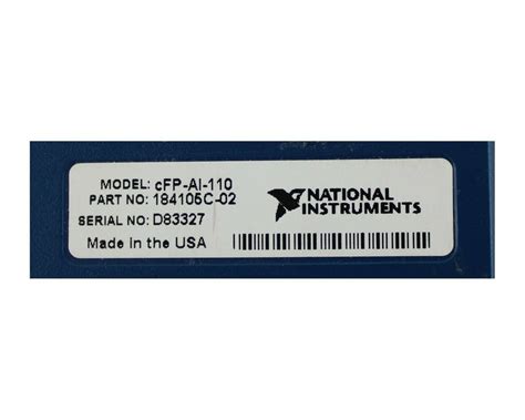 National Instruments Cfp Ai 110 8ch 16 Bit Analog Input Volt Current M