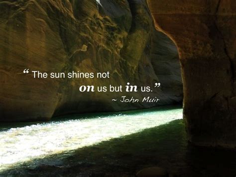 The Sun Shines Not On Us But In Us John Muir Nature Quotes John