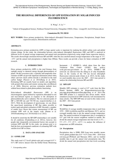 Pdf The Regional Differences Of Gpp Estimation By Solar Induced Fluorescence