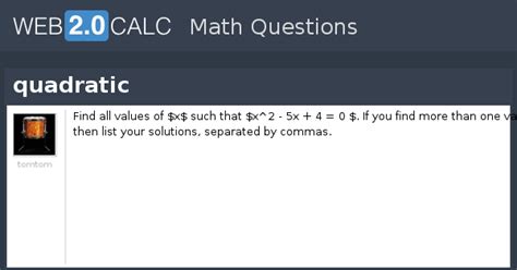View Question Quadratic