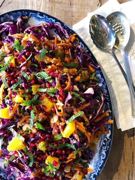This Gorgeous Lebanese Shredded Red Cabbage Carrot And Mint Salad With