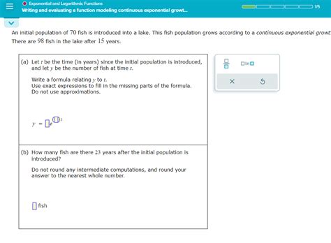 Solved Exponential And Logarithmic Functions Writing And Chegg