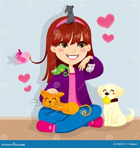 Pet Lover Girl Stock Image Image 23824751