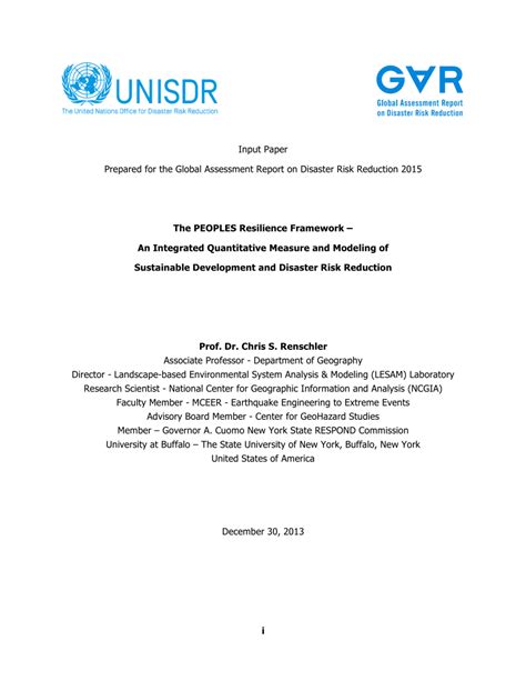 Pdf The Peoples Resilience Framework An Integrated Quantitative