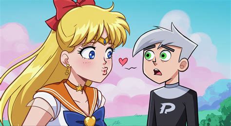 Sailor Venus Trying To Kiss Danny Phantom By Pokemon1991j On Deviantart
