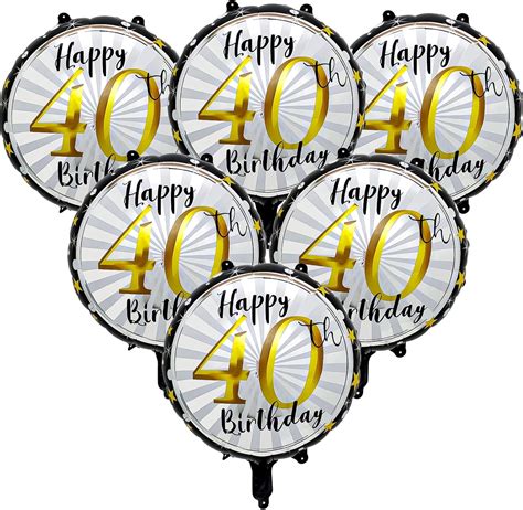 Hongplus 40th Birthday Balloons 18inch Black And Gold
