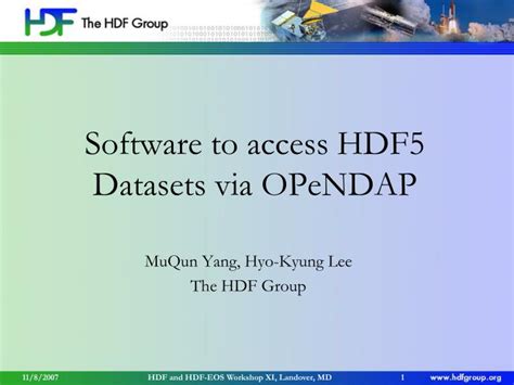 Ppt Software To Access Hdf5 Datasets Via Opendap Powerpoint Presentation Id3317644