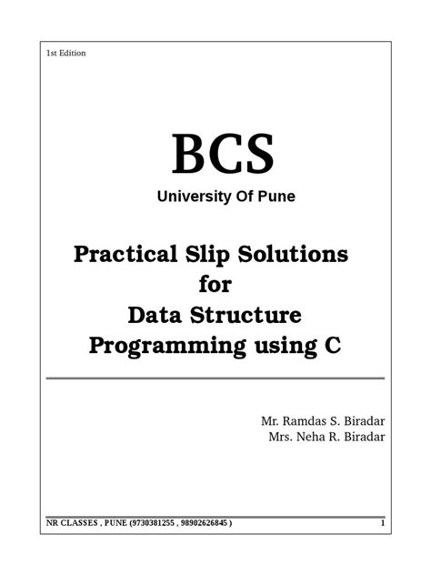 Practical Slip Solutions For Data Structure Programming Using C Pdf