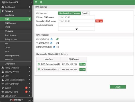 blog técnico fortinet dns forwarding con fortigate uso del servidor
