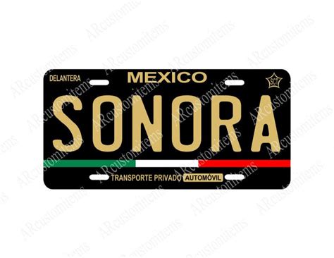 Personalized Sonora Car Plate Mexico Car Plate Sonora Car Plates