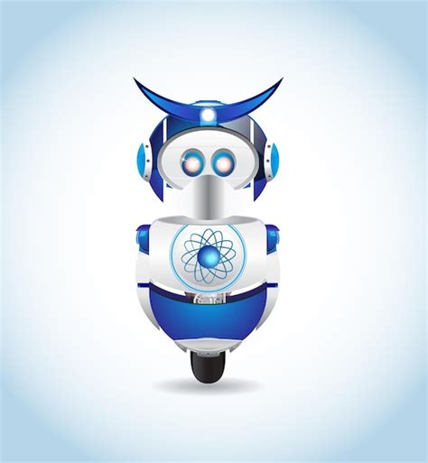 가슴에 안테나와 바이오 사인이 있는 로봇 그림 프리미엄 벡터