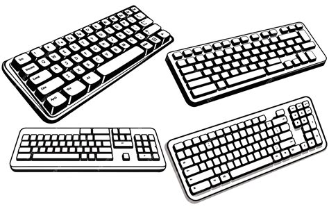 Premium Vector Keyboard Silhouette Black Computer Keyboard Keyboard Keys English Layout