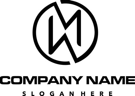 Vector Logo Wm Initials With Minimalist Flat Design 12964314 Vector Art