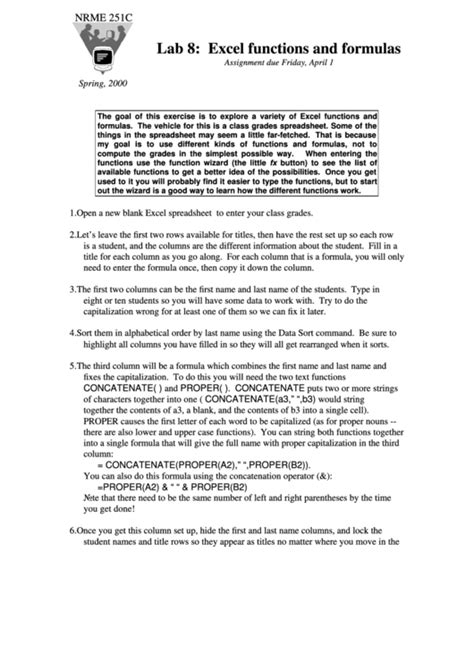 Lab Excel Functions And Formulas Cheat Sheet Printable Pdf Download