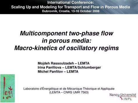 ppt multicomponent two phase flow in porous media macro kinetics
