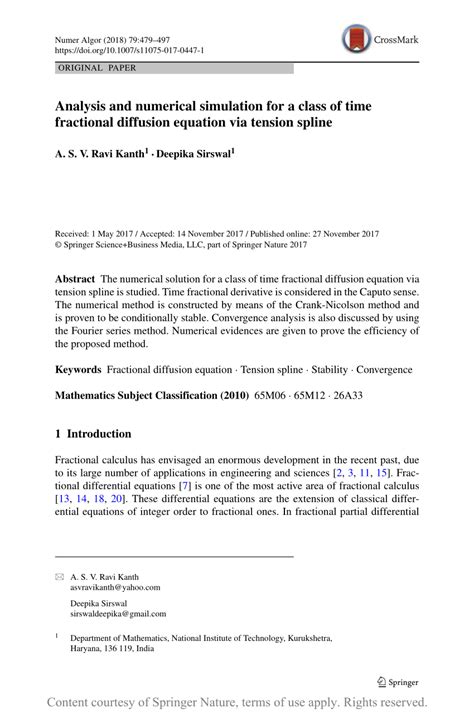 Analysis And Numerical Simulation For A Class Of Time Fractional Diffusion Equation Via Tension