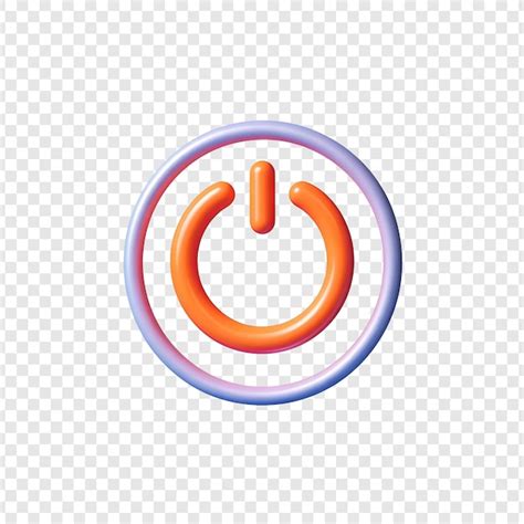 3d Orange Power Button Icon Premium Ai Generated Psd